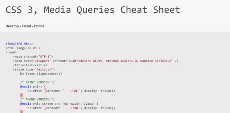 Code-Beispiele für HTML, CSS & JavaScript - 30+ Cheat-Sheets