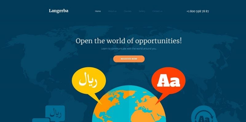 Spellolite Language School Free WordPress Template