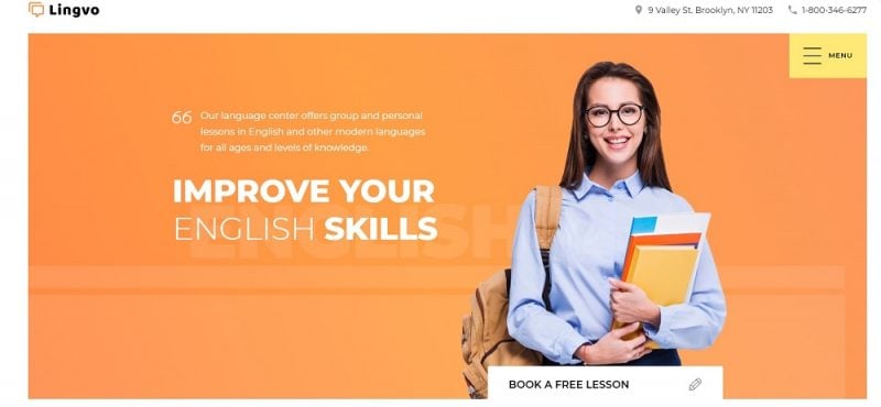 Spellolite Language School Free WordPress Template
