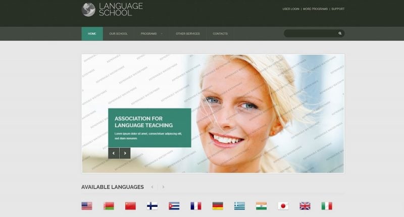 Spellolite Language School Free WordPress Template