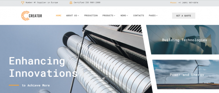 Top-50 Industrial HTML Templates for Manufacturing Sites