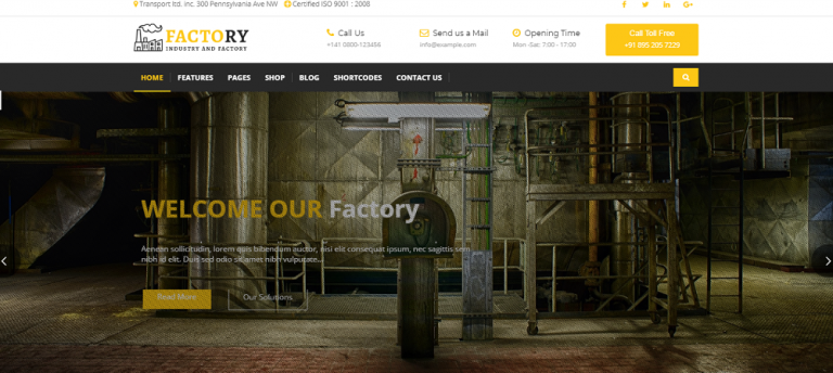 Top-50 Industrial HTML Templates for Manufacturing Sites