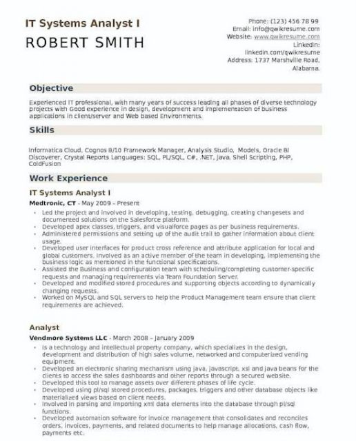 Create an Effective System Analyst Resume to Succeed in Your Job Search ...